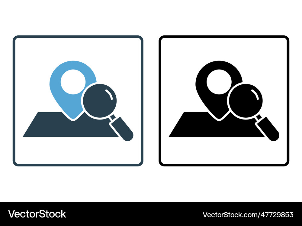 Find location icon with magnifying glass Vector Image