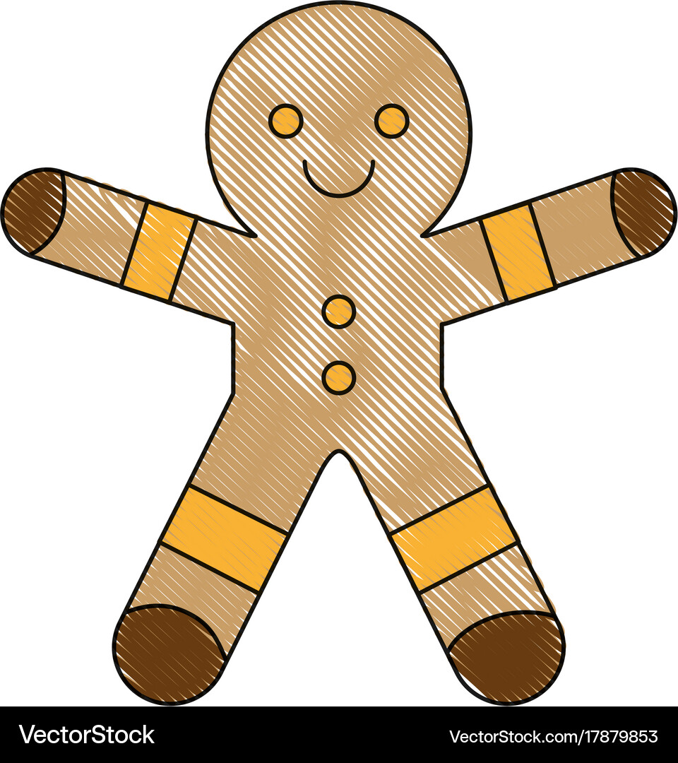 Gingerbread man cookie icon Royalty Free Vector Image