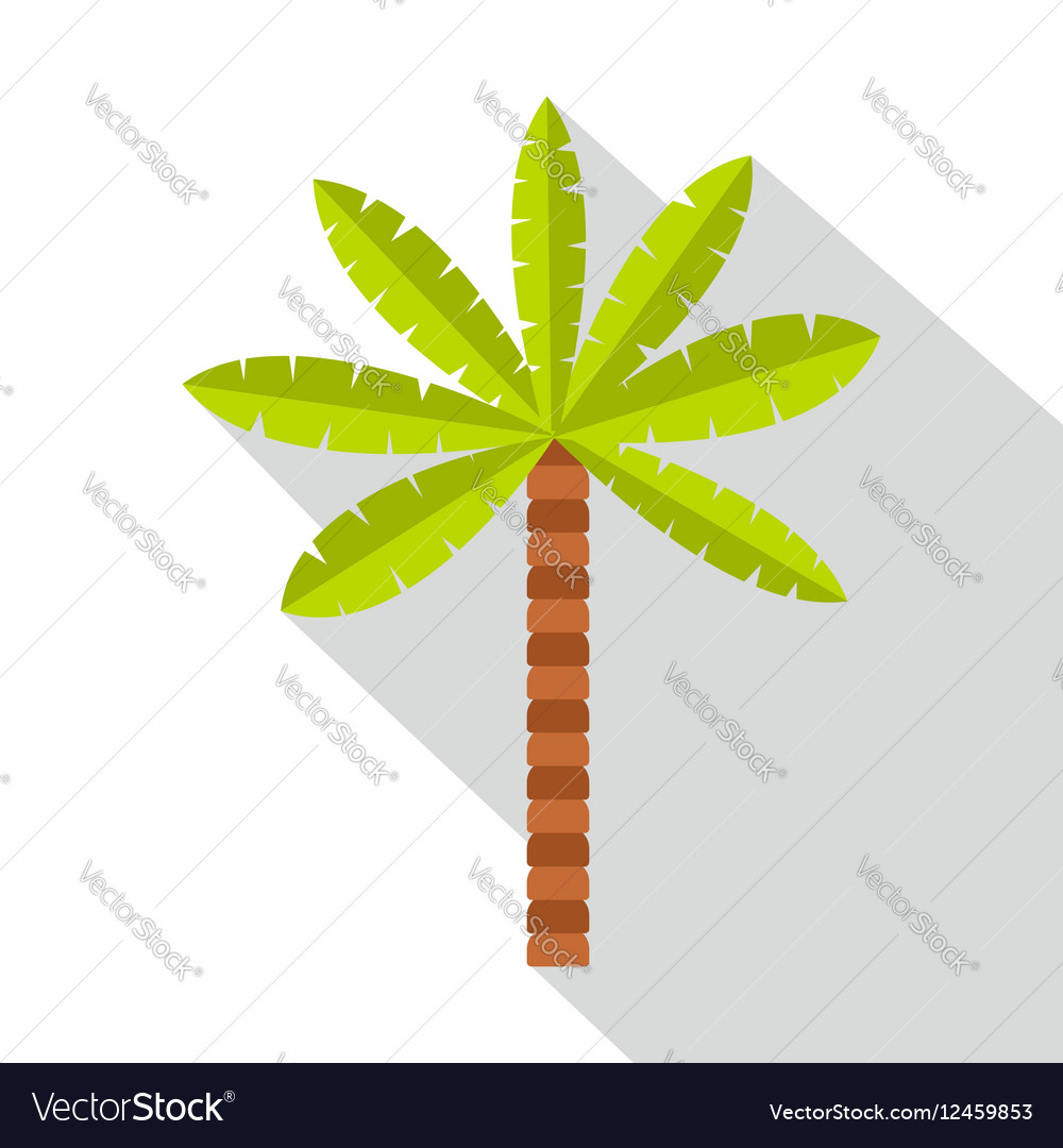 Green palm tree icon flat style Royalty Free Vector Image Green palm tree icon flat style Royalty Free Vector Image