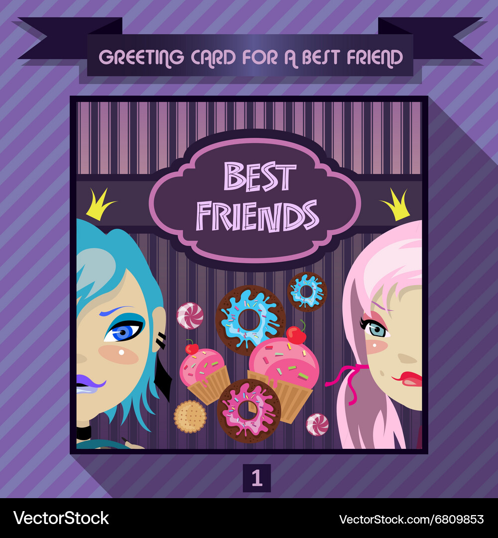 Greeting card for a best friend Royalty Free Vector Image