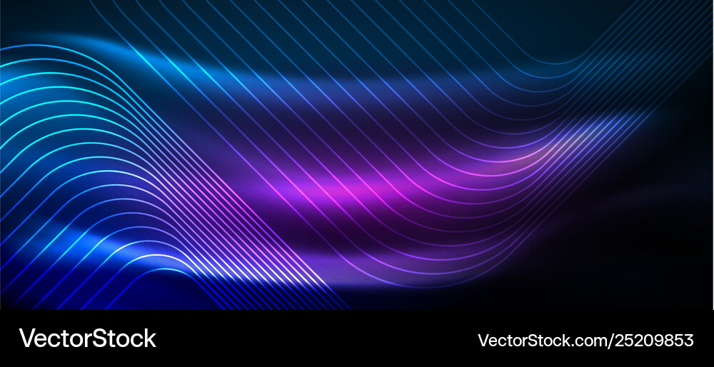 Neon glowing techno lines hi-tech futuristic Vector Image