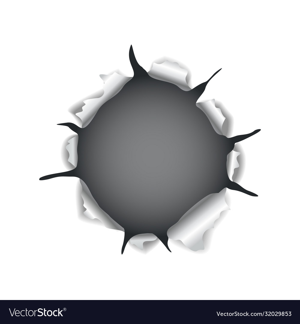 Paper hole realistic torn Royalty Free Vector Image Paper hole realistic torn Royalty Free Vector Image