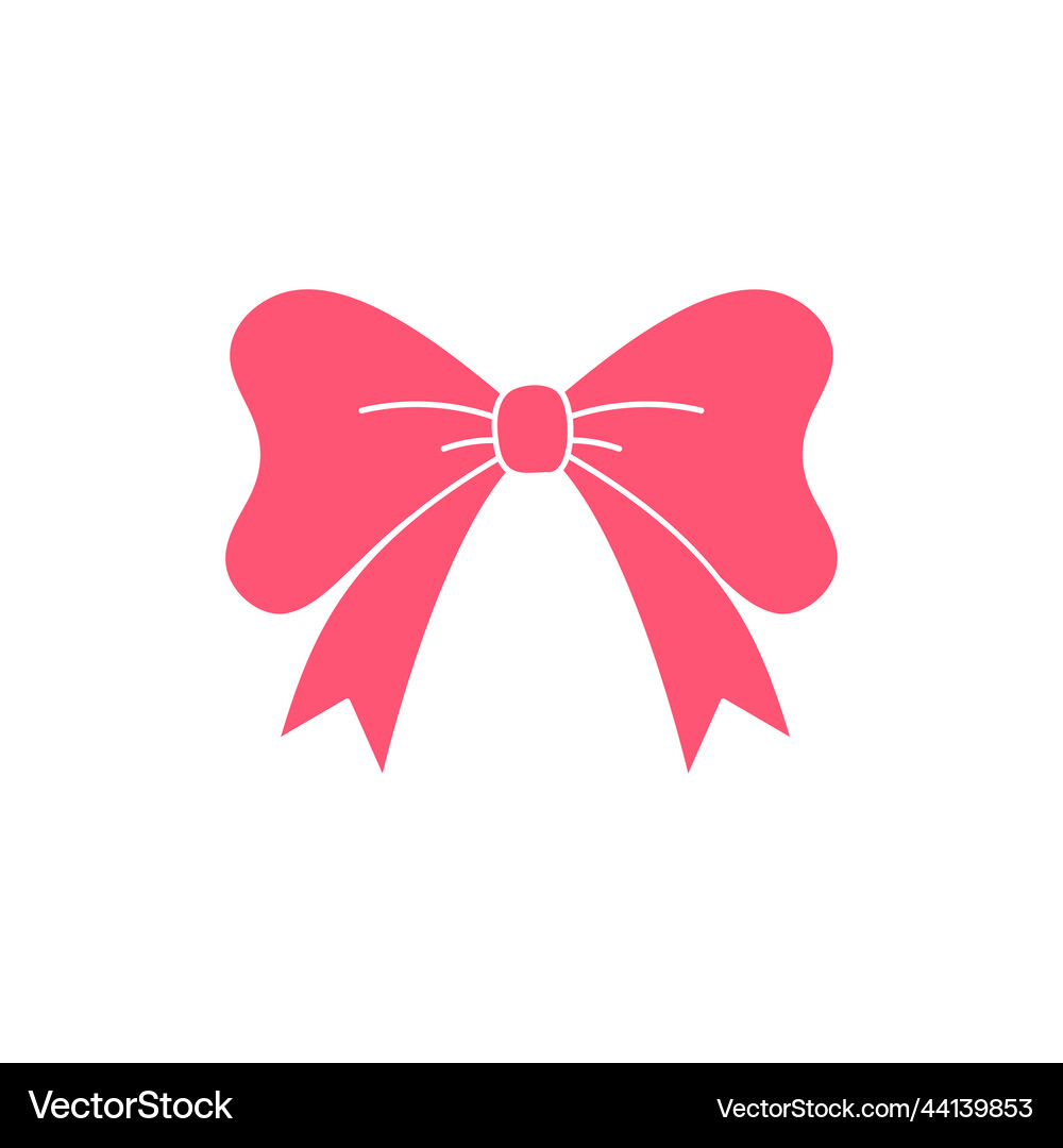 Pink bow design in various shapes isolated Vector Image