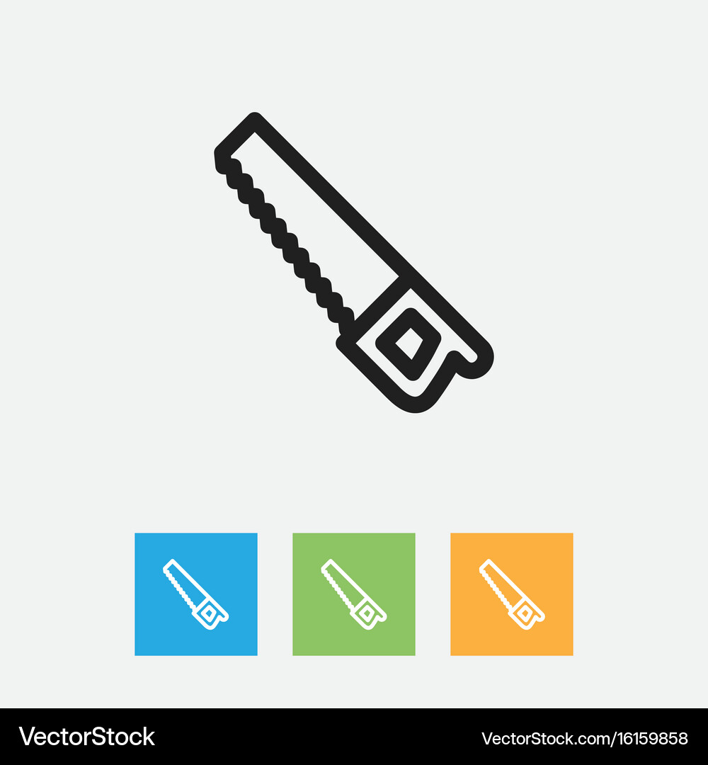 Apparatus symbol on handsaw Royalty Free Vector Image