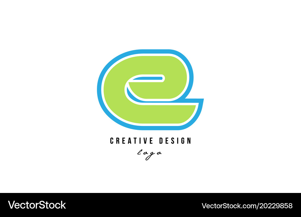 Blue green alphabet letter e logo icon design Vector Image