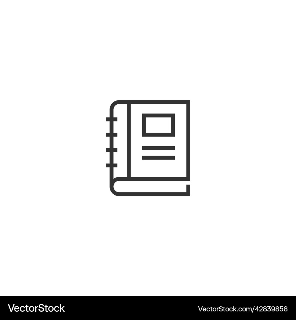Book line icon linear style sign for mobile Vector Image