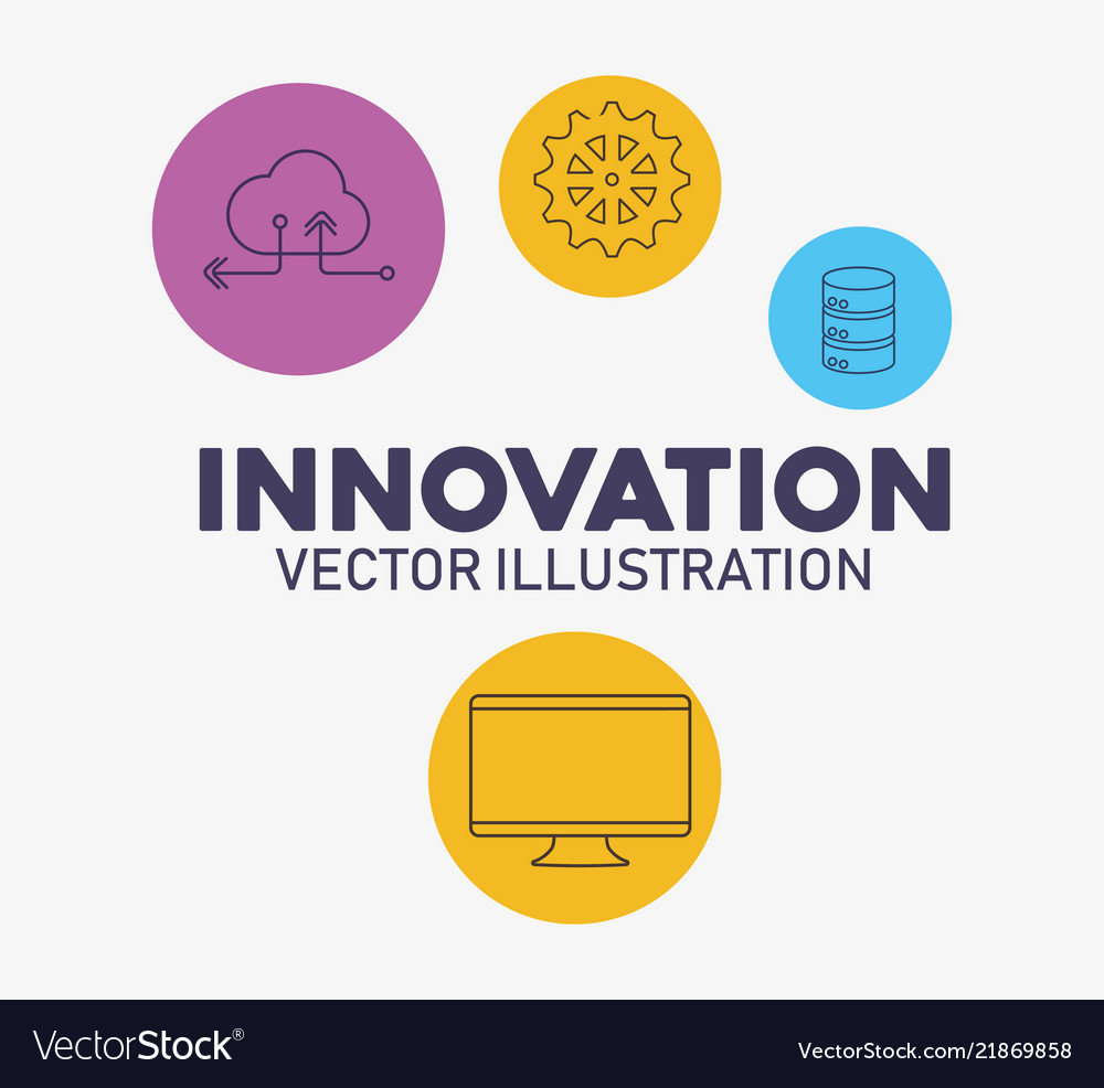 Computer technology data cloud storage innovation Vector Image