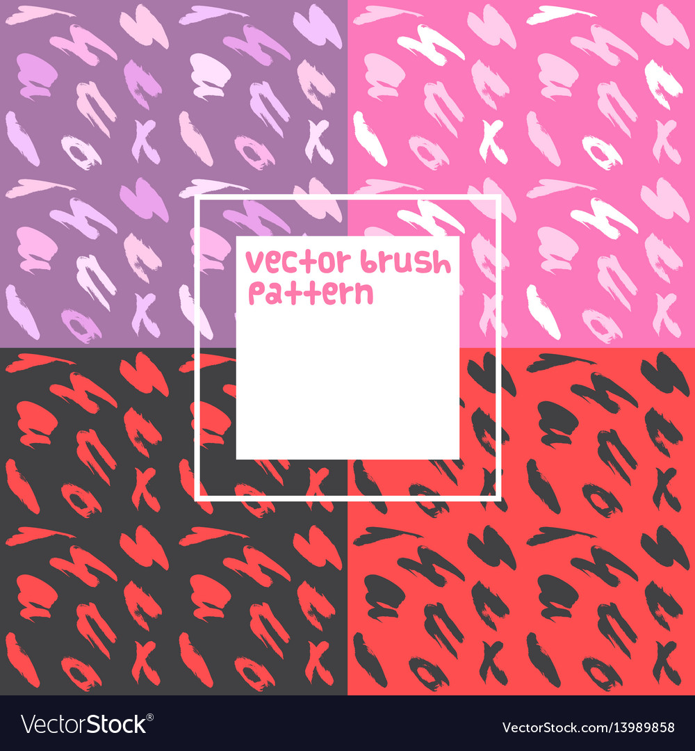 Doodle brush pattern background set Royalty Free Vector