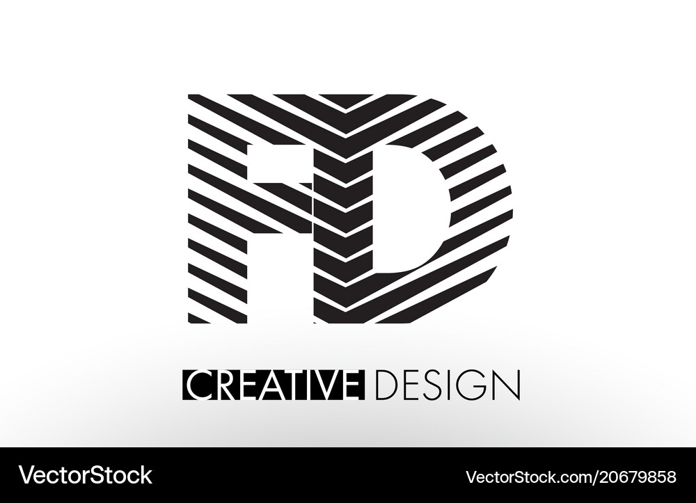 Fd f d lines letter design with creative elegant Vector Image