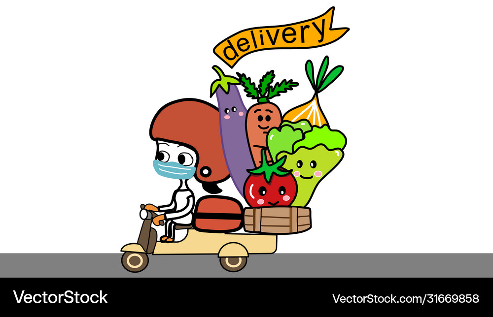 Fresh vegetable from farm home delivery Royalty Free Vector