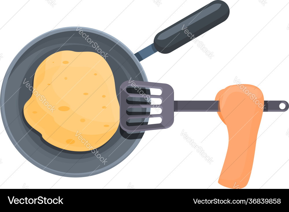 Frying pan cook icon cartoon style Royalty Free Vector Image