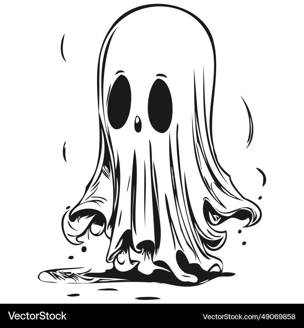 Ghostly entity in hand-drawn style for halloween Vector Image