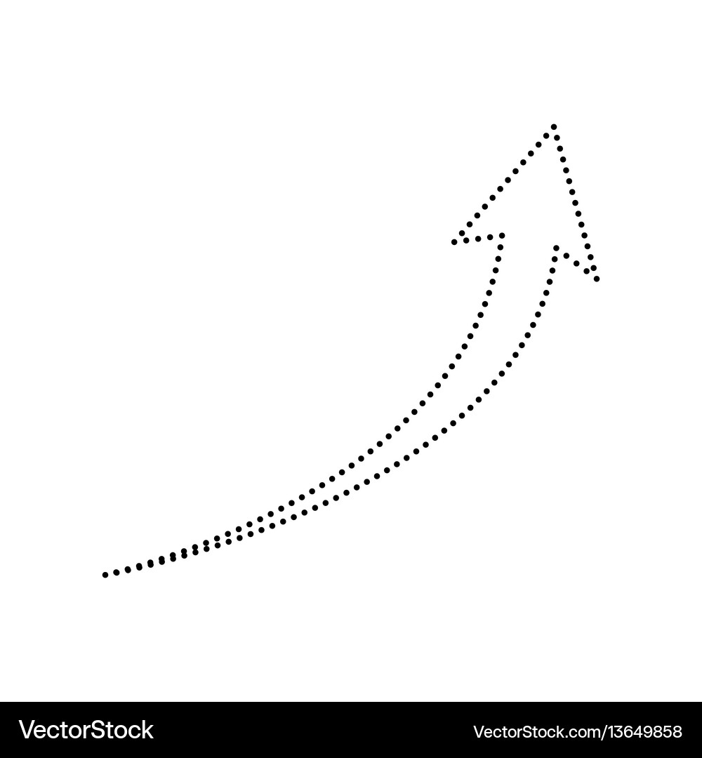 Growing arrow sign black dotted icon Royalty Free Vector