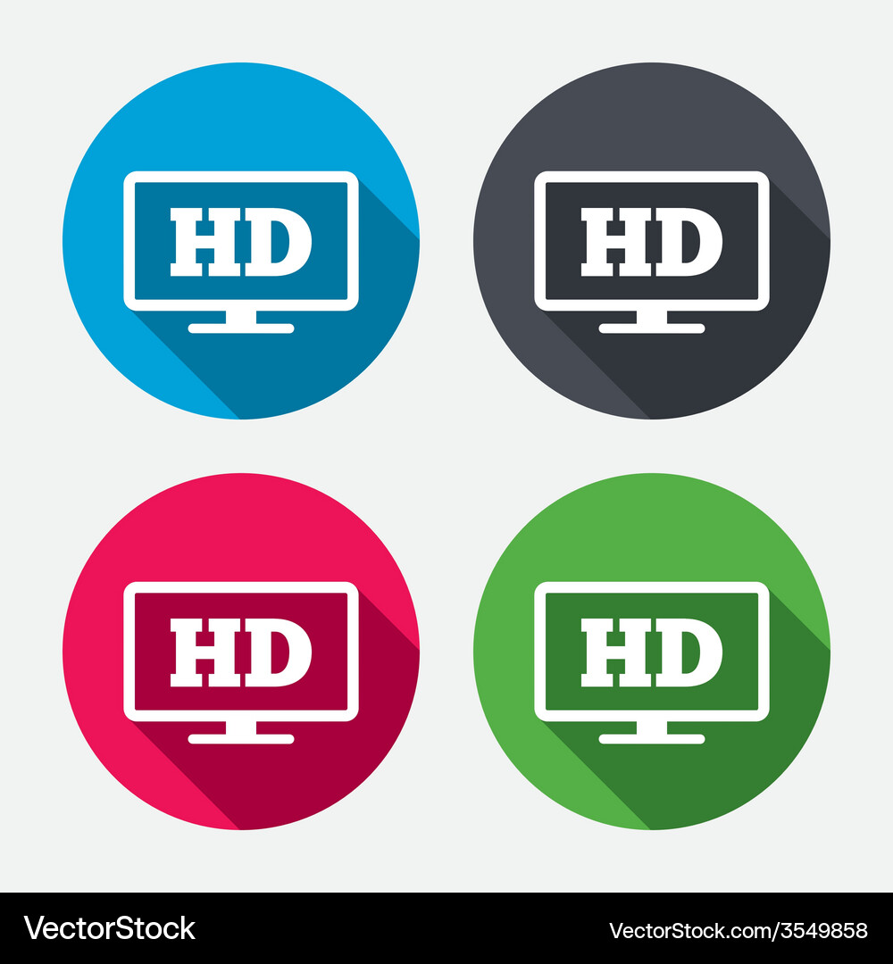 Hd widescreen tv high-definition symbol Royalty Free Vector