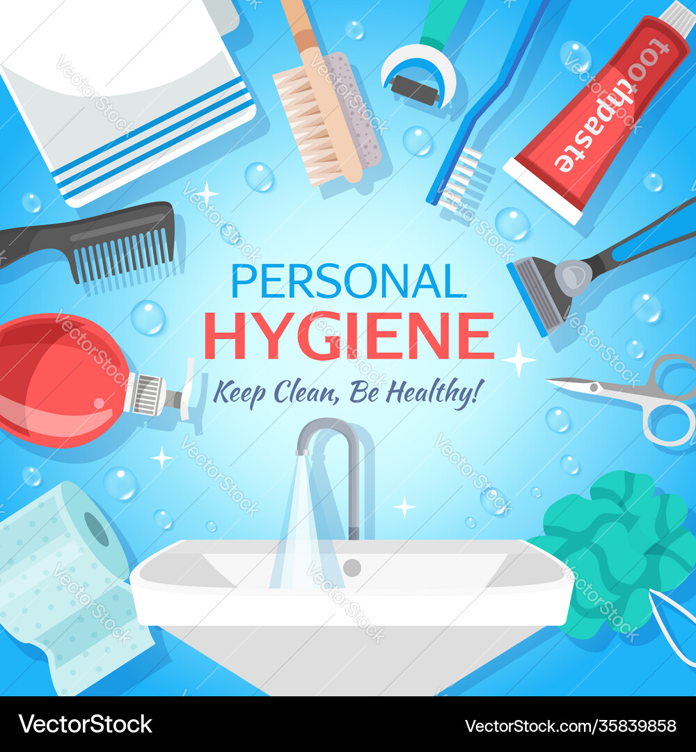 Healthy personal hygiene background Royalty Free Vector