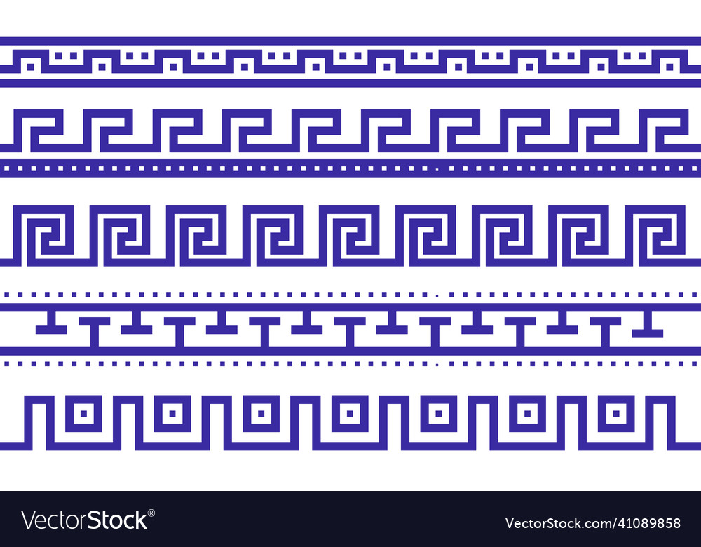 Ornamental greek border set Royalty Free Vector Image