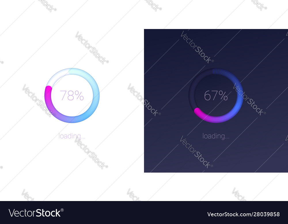 Progress loading for mobile apps icons Royalty Free Vector