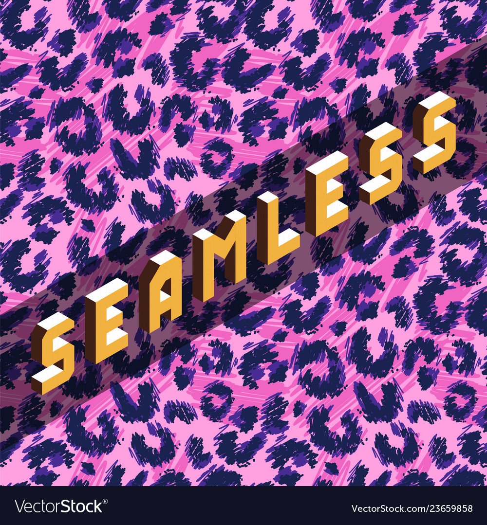 Purple color leopard seamless print doodle Vector Image