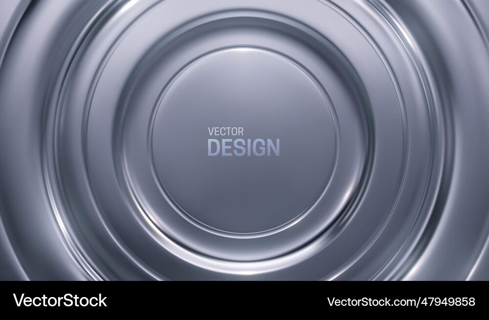 Silver radial background metallic circle shapes Vector Image