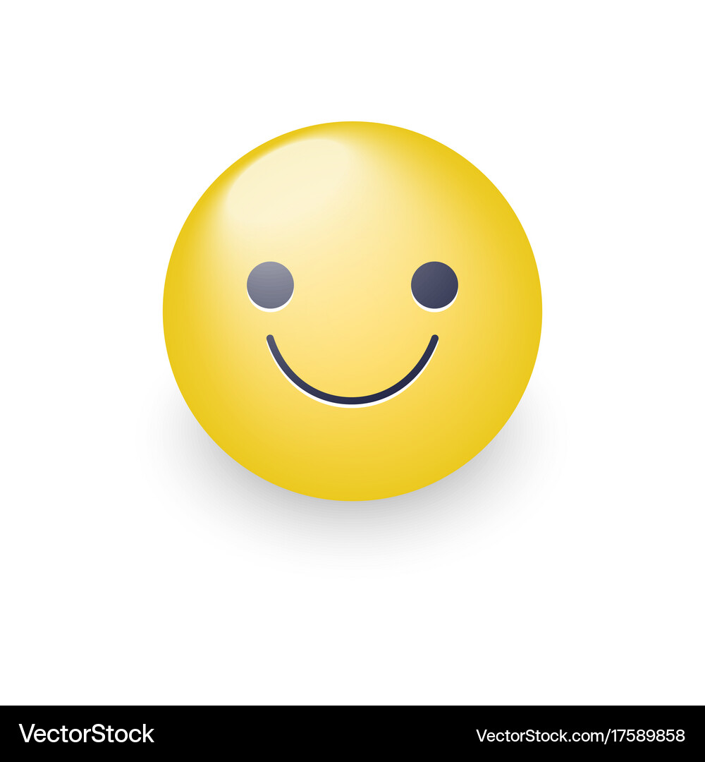 Slightly cartoon smiling yellow face Royalty Free Vector