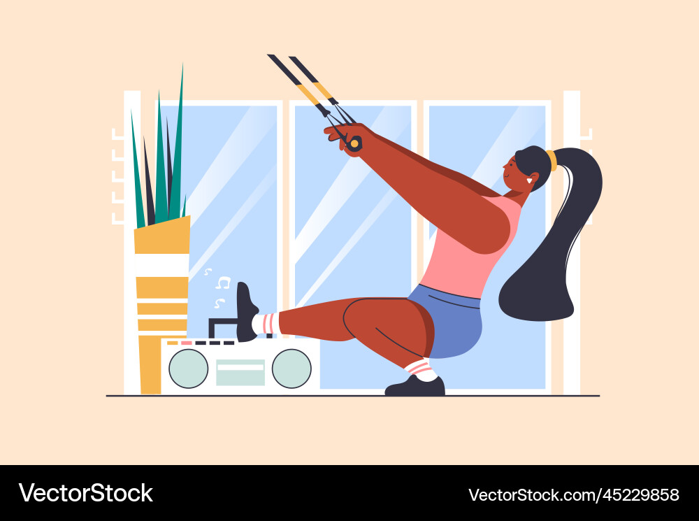 Trx training concept with people scene in flat Vector Image