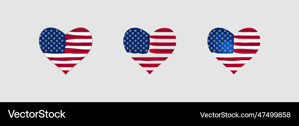 Usa flag in heart shape Royalty Free Vector Image