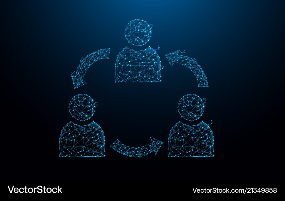 User group icons form lines and particle style Vector Image
