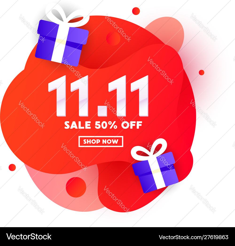 1111 special offer liquid color web banner design Vector Image