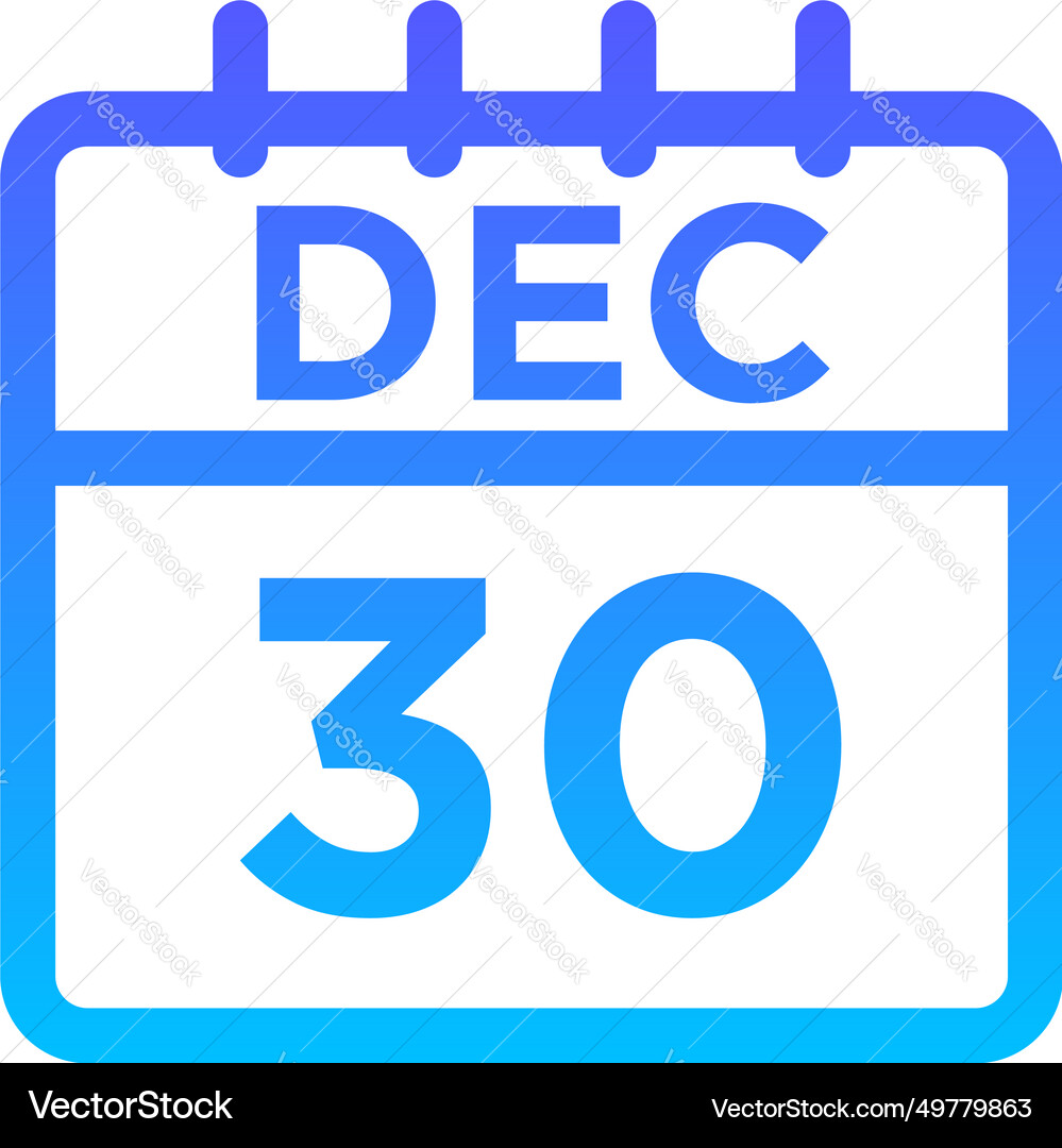 12- december - 30 line gradient icon pictogram Vector Image
