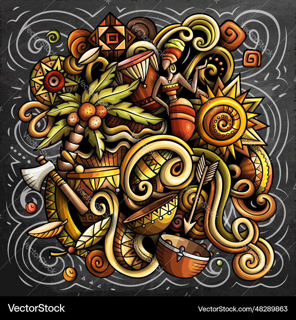 Africa cartoon doodles Royalty Free Vector Image