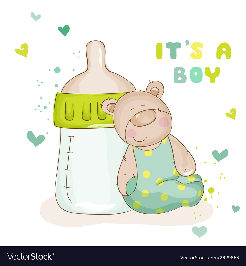 Bashower or baarrival cards - cute babear Vector Image