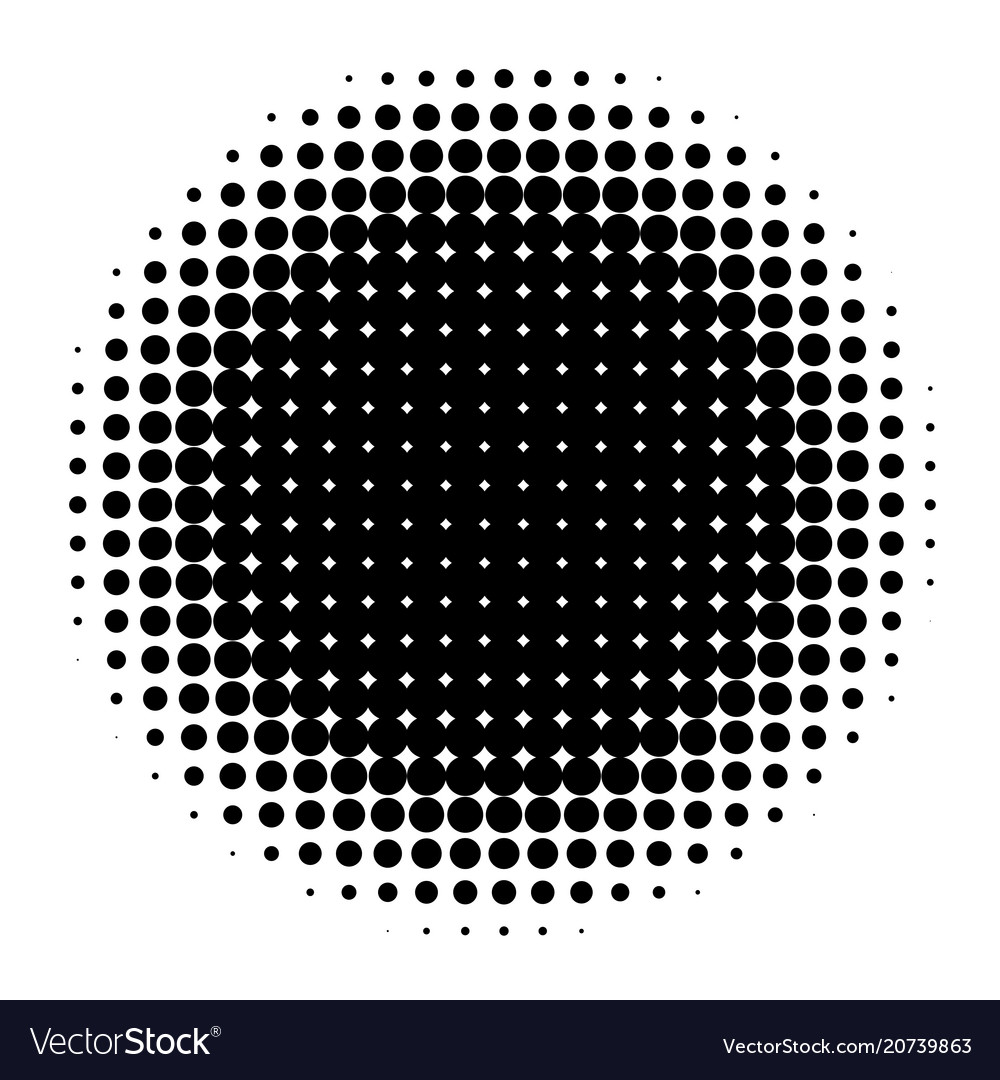 Circle in halftone dot pattern Royalty Free Vector Image