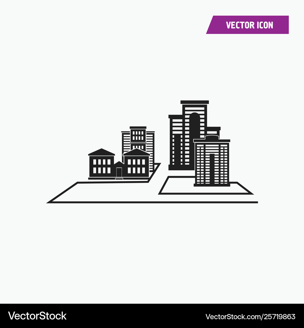 City building perspective sketch icon Royalty Free Vector