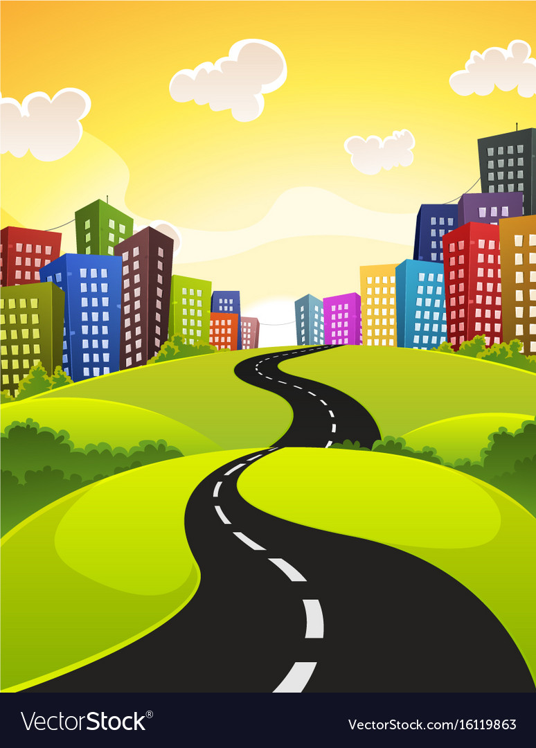 City road Royalty Free Vector Image - VectorStock