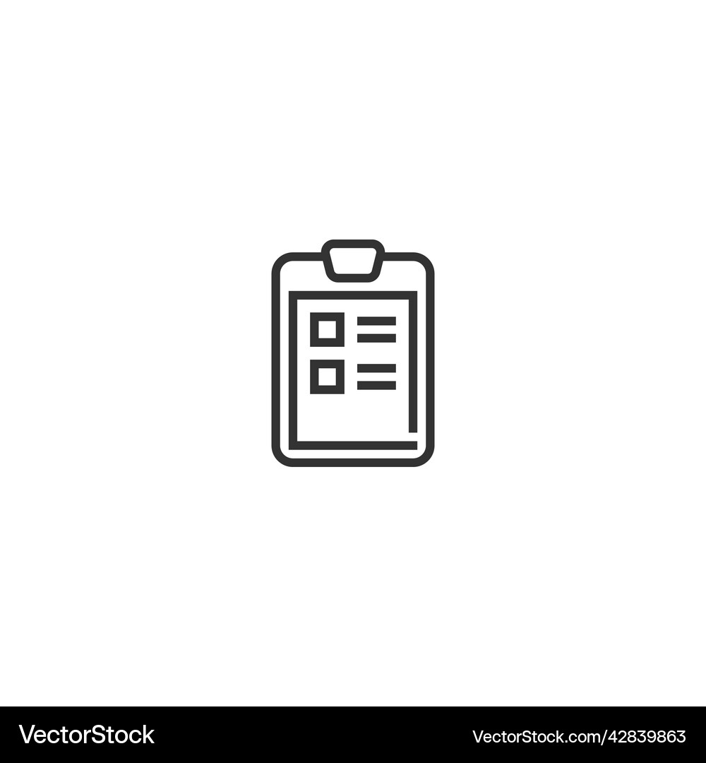 Clipboard line icon linear style sign for mobile Vector Image