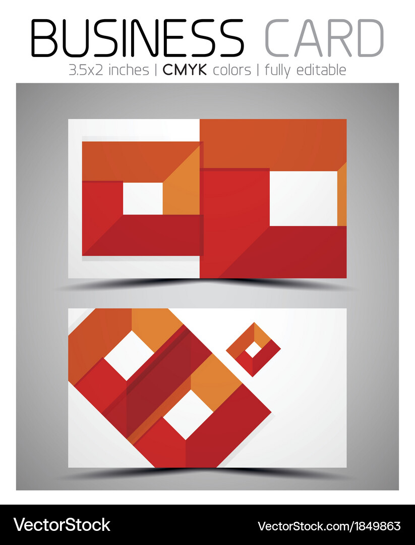 Cmyk business card design template Royalty Free Vector Image