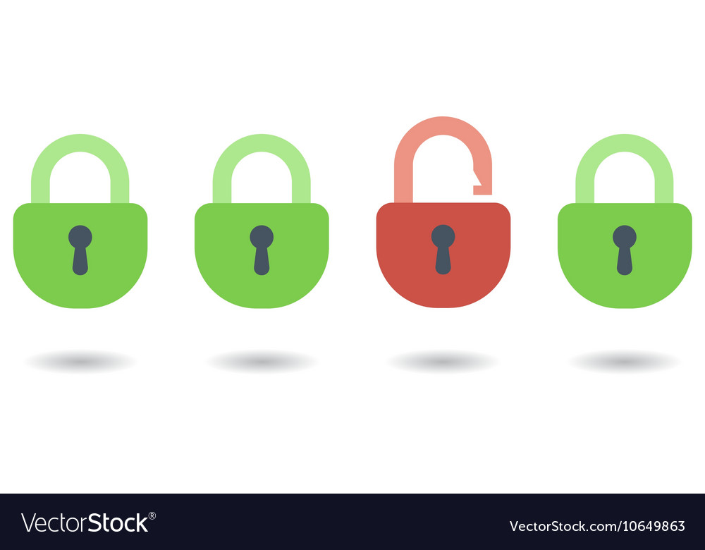 Colored locks icons Royalty Free Vector Image - VectorStock