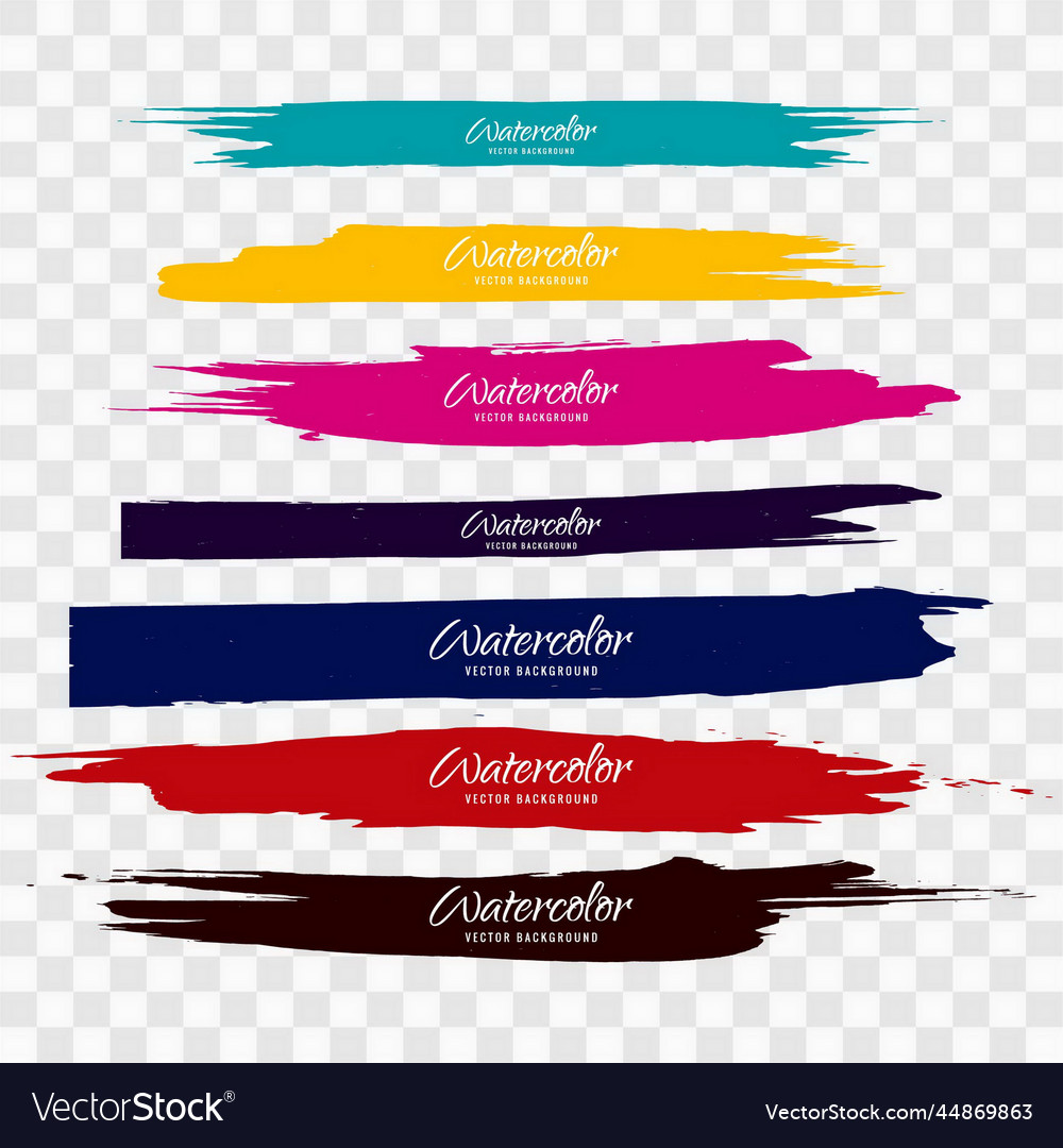 Colorful watercolor brush strokes Royalty Free Vector Image