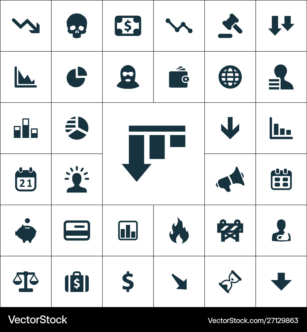Crisis icons universal set for web and ui Vector Image