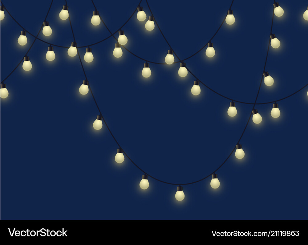 Glowing bulb garland decorative light garland Vector Image