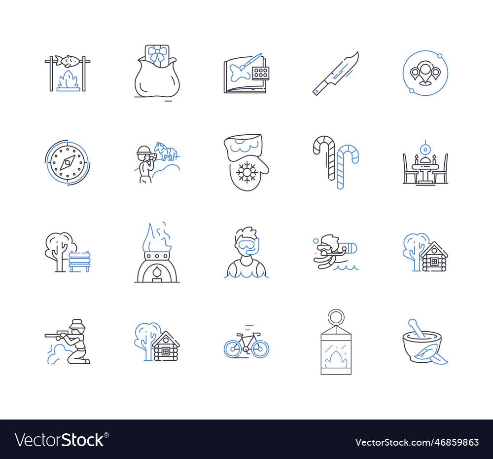 Internet Of Things Line Icons Collection Sensors Vector Image