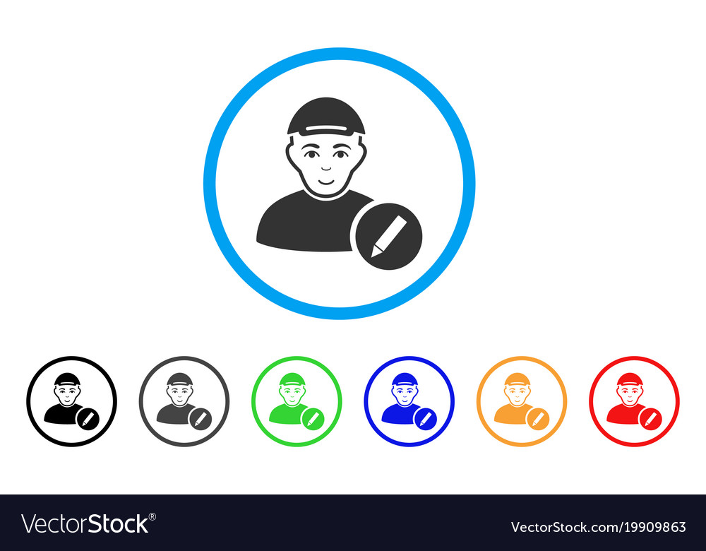 Modify user rounded icon Royalty Free Vector Image