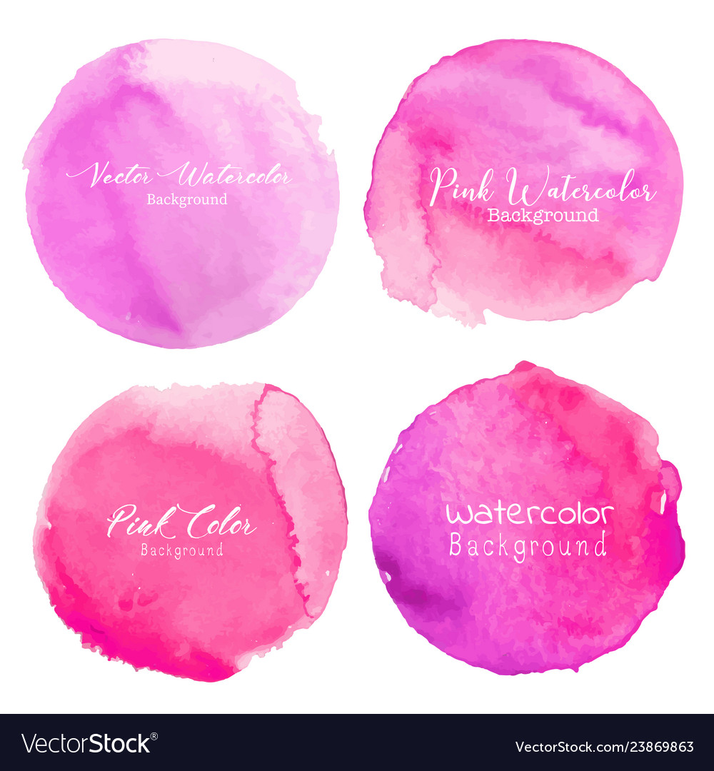 Pink watercolor circle set on white background Vector Image