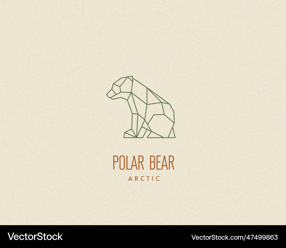 Polygon bear baby silhouette low poly animal Vector Image