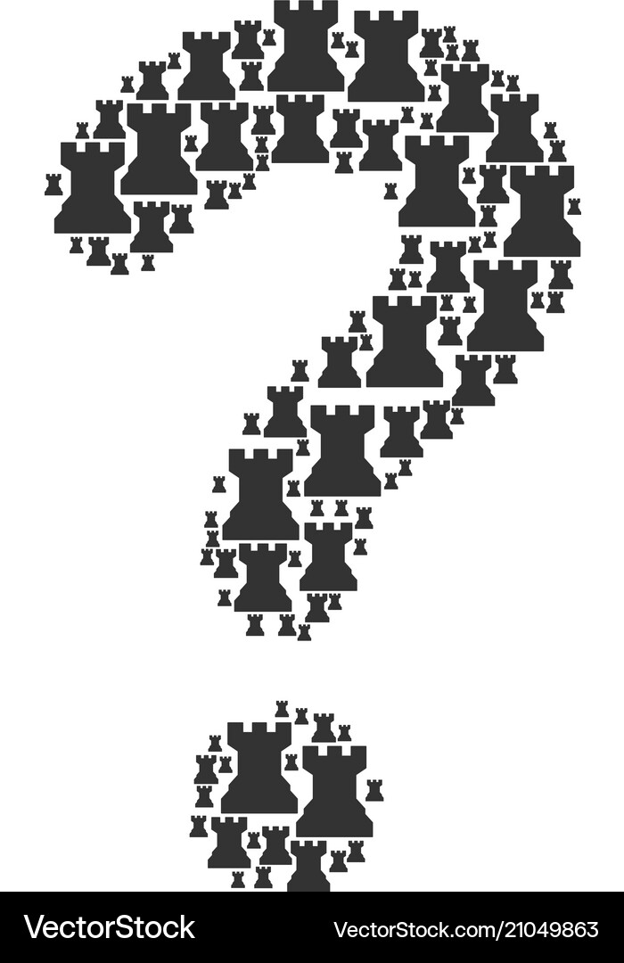 Question mark composition of chess tower icons Vector Image