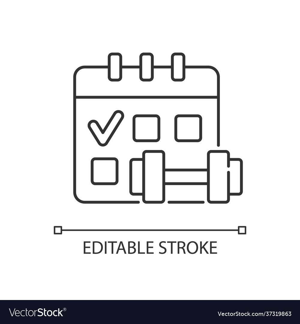 Regular exercise linear icon Royalty Free Vector Image
