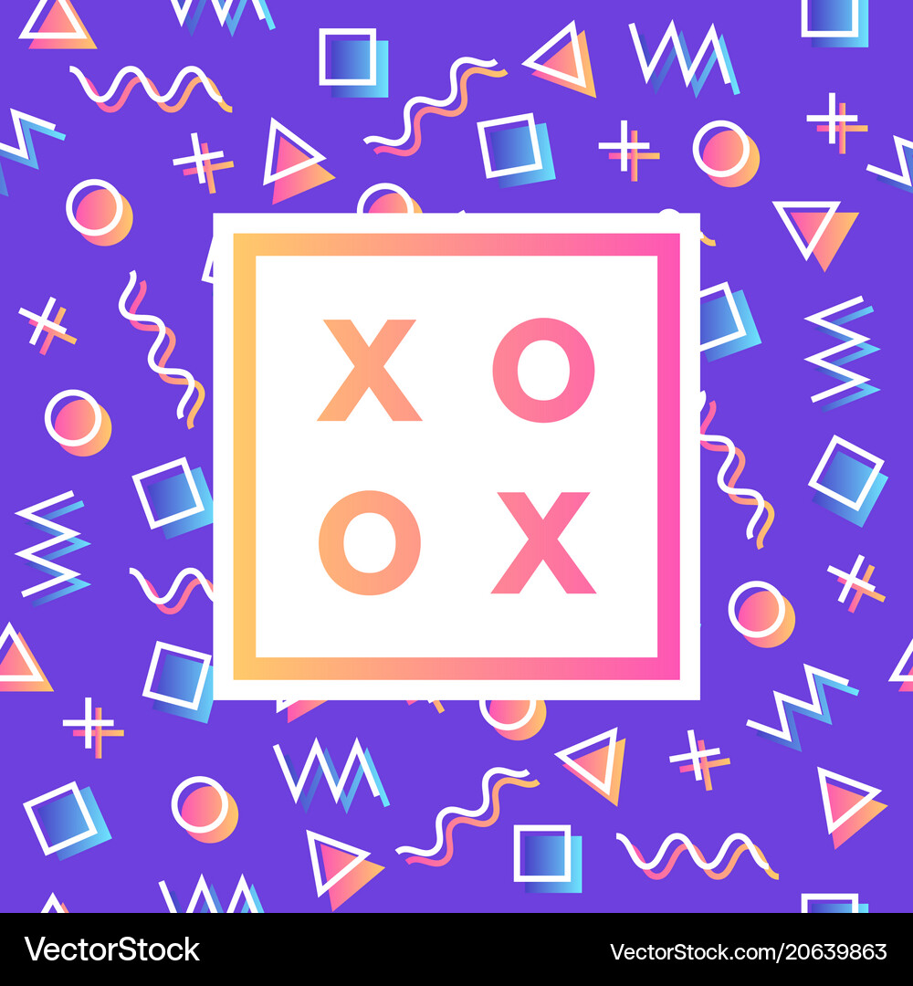 Romantic love xoxo minimal logo in frame Vector Image