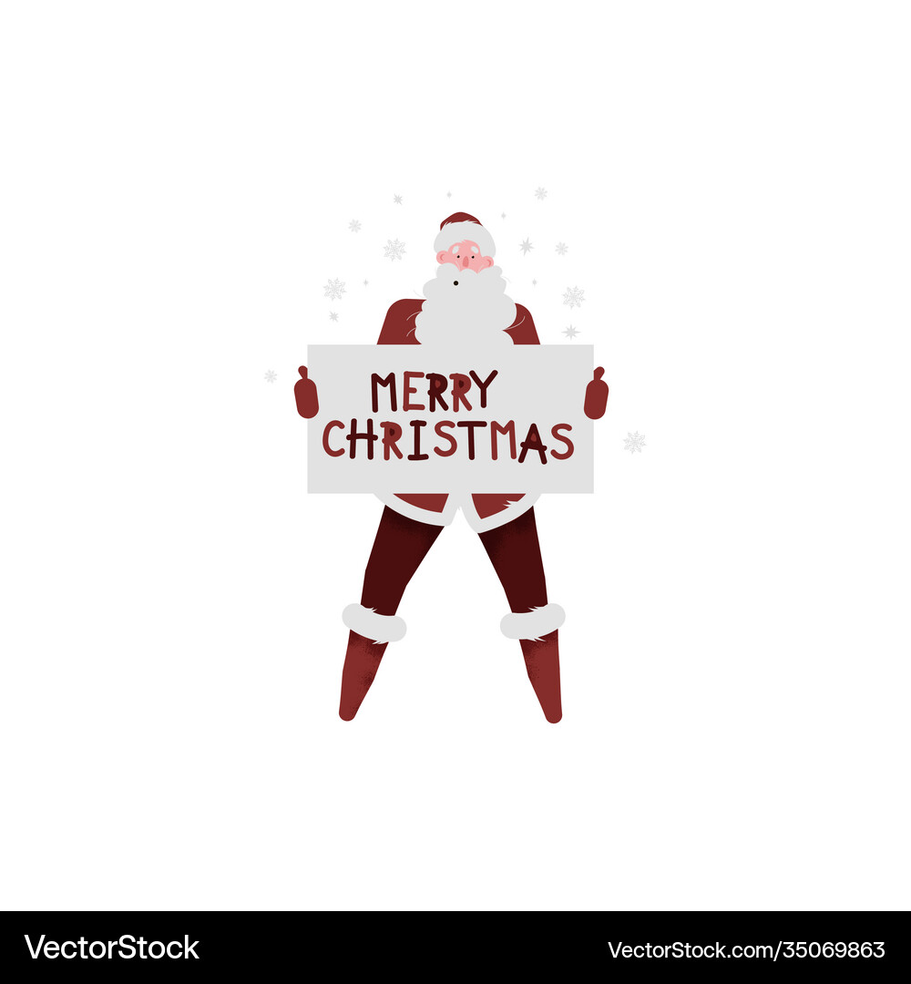Santa claus with white beard and red coat Vector Image