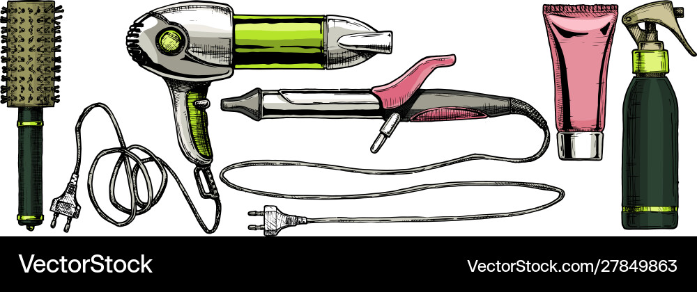 Set hairdressers tools Royalty Free Vector Image