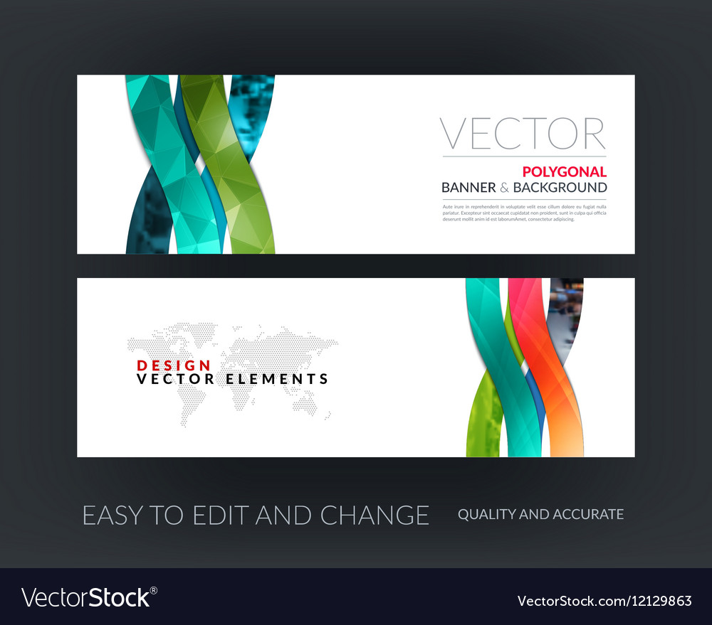 Set of modern horizontal website banners Vector Image